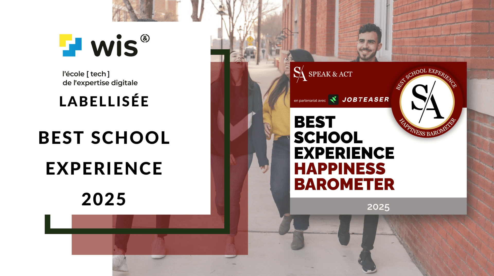 WIS, labellisée Best School Experience 2025 par Speak & Act | WIS